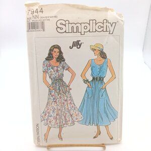 Simplicity | Office | Vintage Simplicity 7944 Jiffy Sewing Pattern Misses Dresses Sizes 18 ...